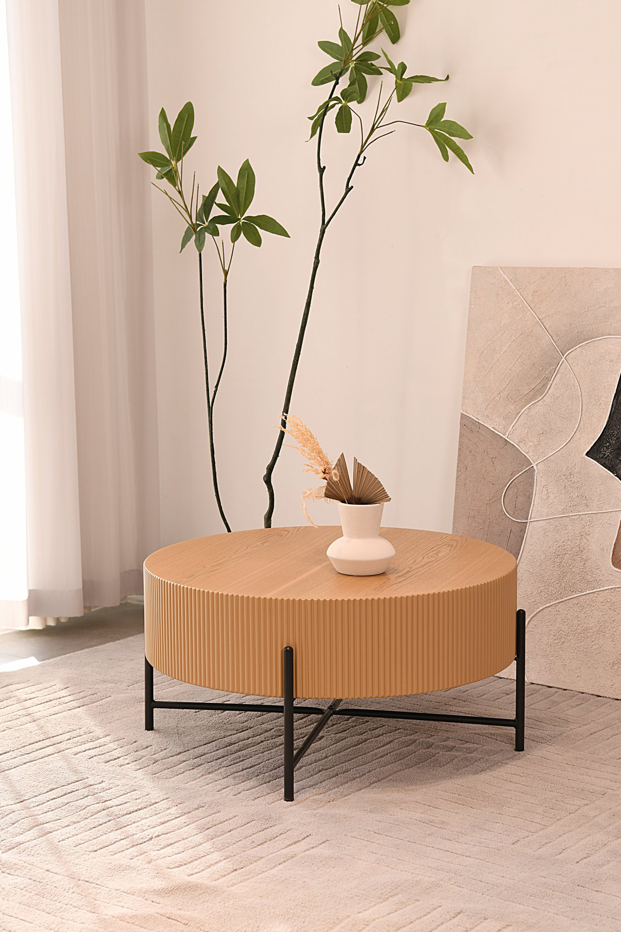 Corrigan Studio Harren Coffee Table 80 cm Diameter Burnt Oak | Wayfair ...