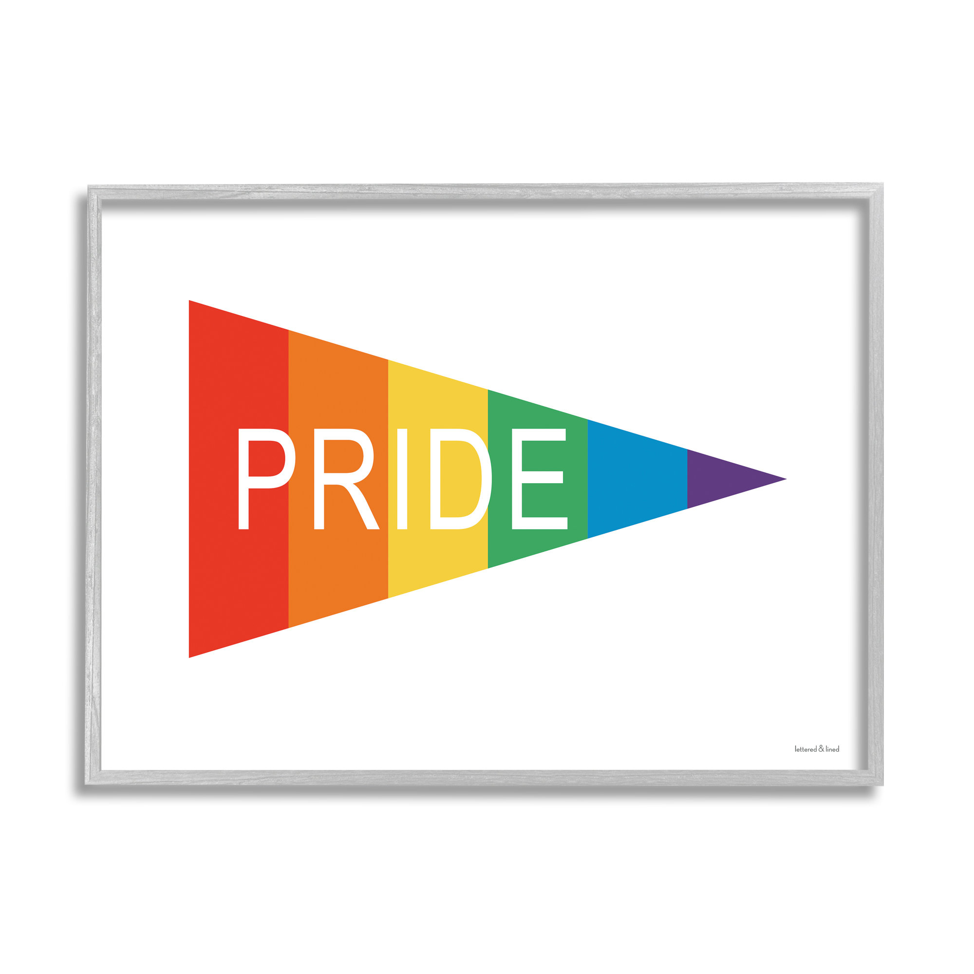Latitude Run® Pride Phrase Rainbow Stripe Triangular Pennant Flag Shape ...