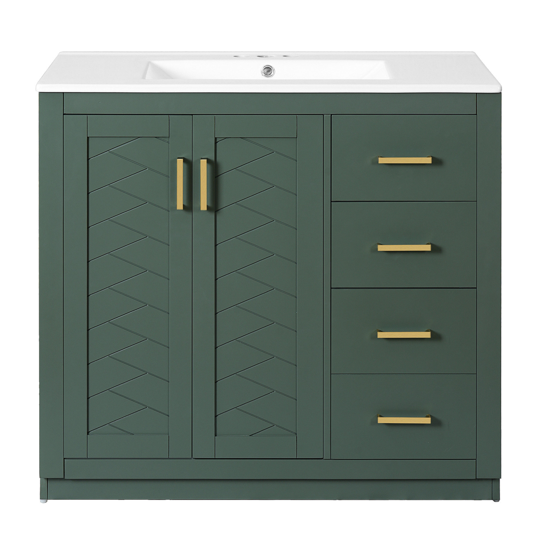 Mercer41 36 - Inch, Bathroom Storage Cabinet, Ceramic Sink, Solid Wood ...