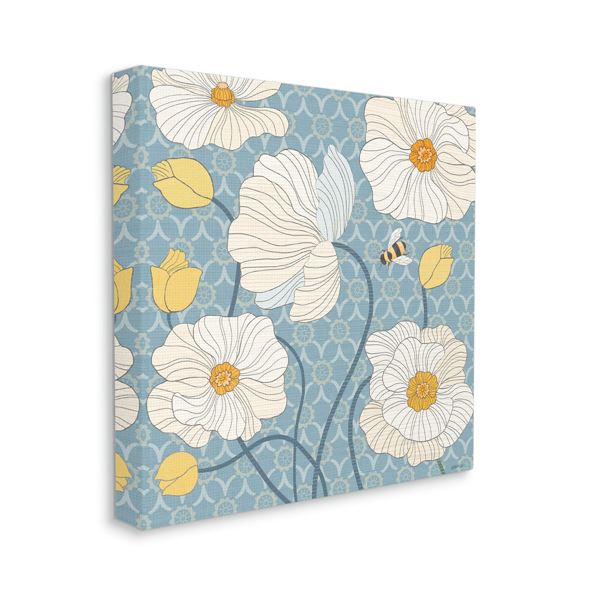 Winston Porter Poppies with Trellis Pattern Canvas Wall Art by Jennifer ...