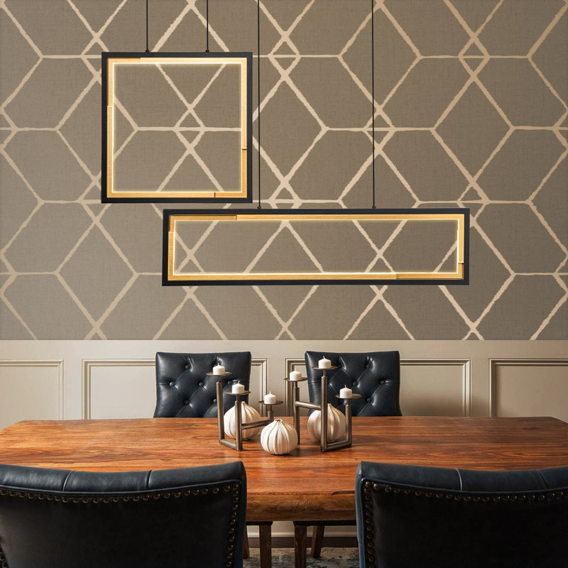 Ivy Bronx Myeisha 2 - Light Black/Gold LED Kitchen Island Pendant | Wayfair