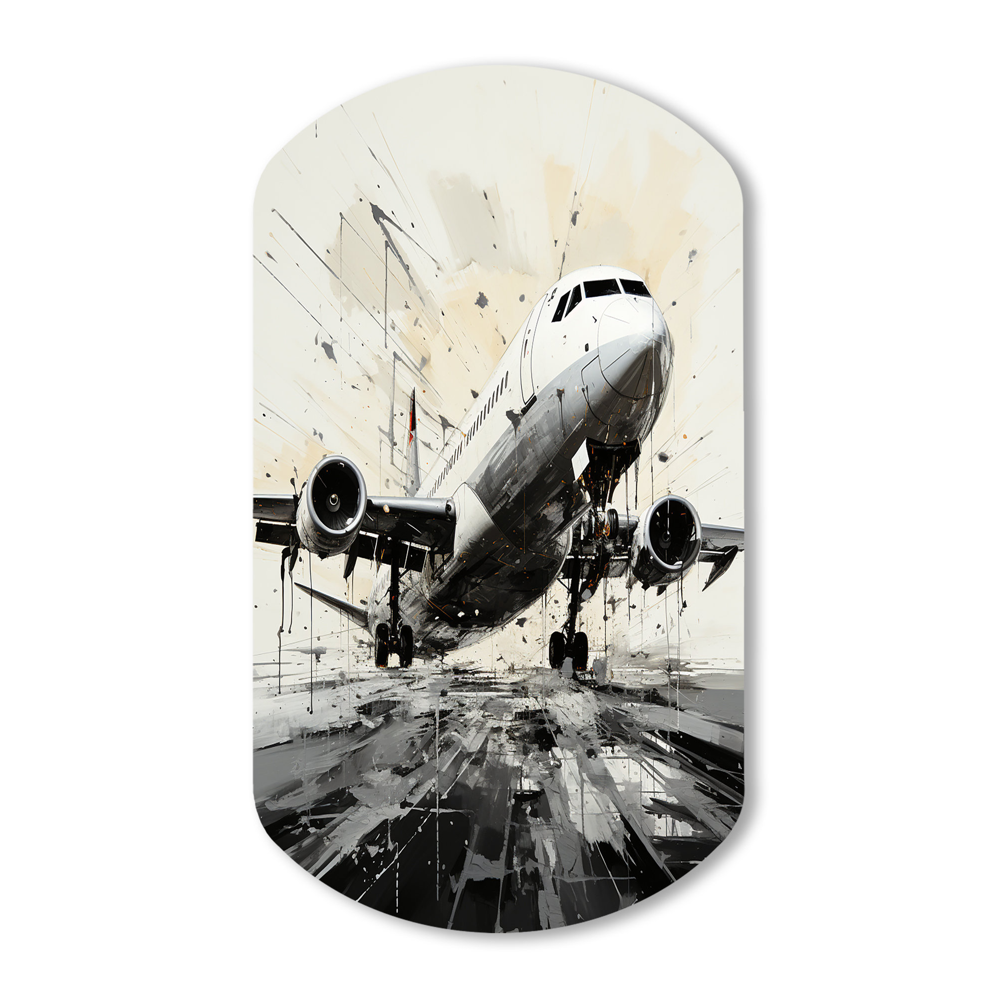 Design Art Abstracted Plane Flight Path - Plane Cylinder Shape ...