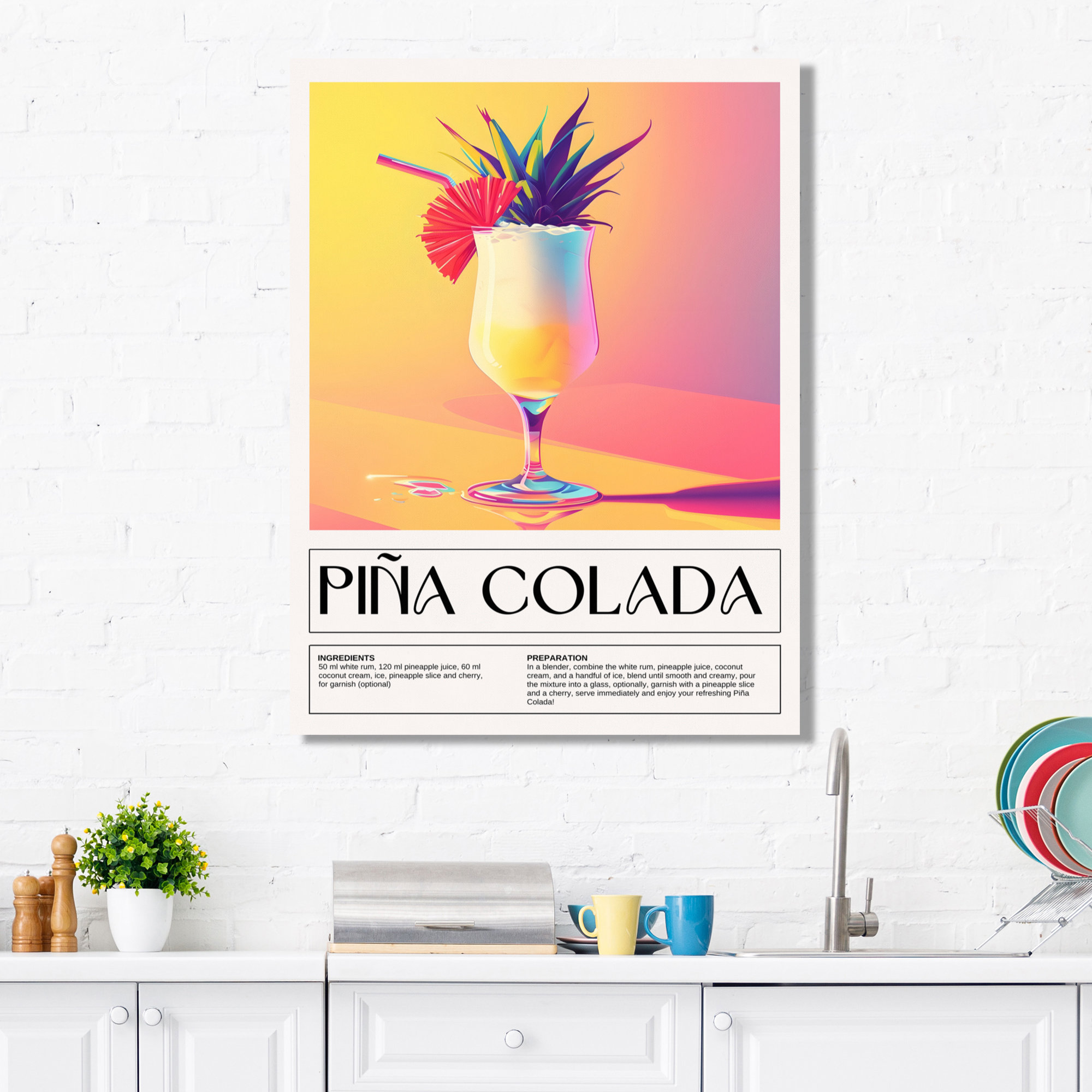 Trinx Puerto Rico Pina Colada Cocktail I - Cocktails Wall Art Living ...
