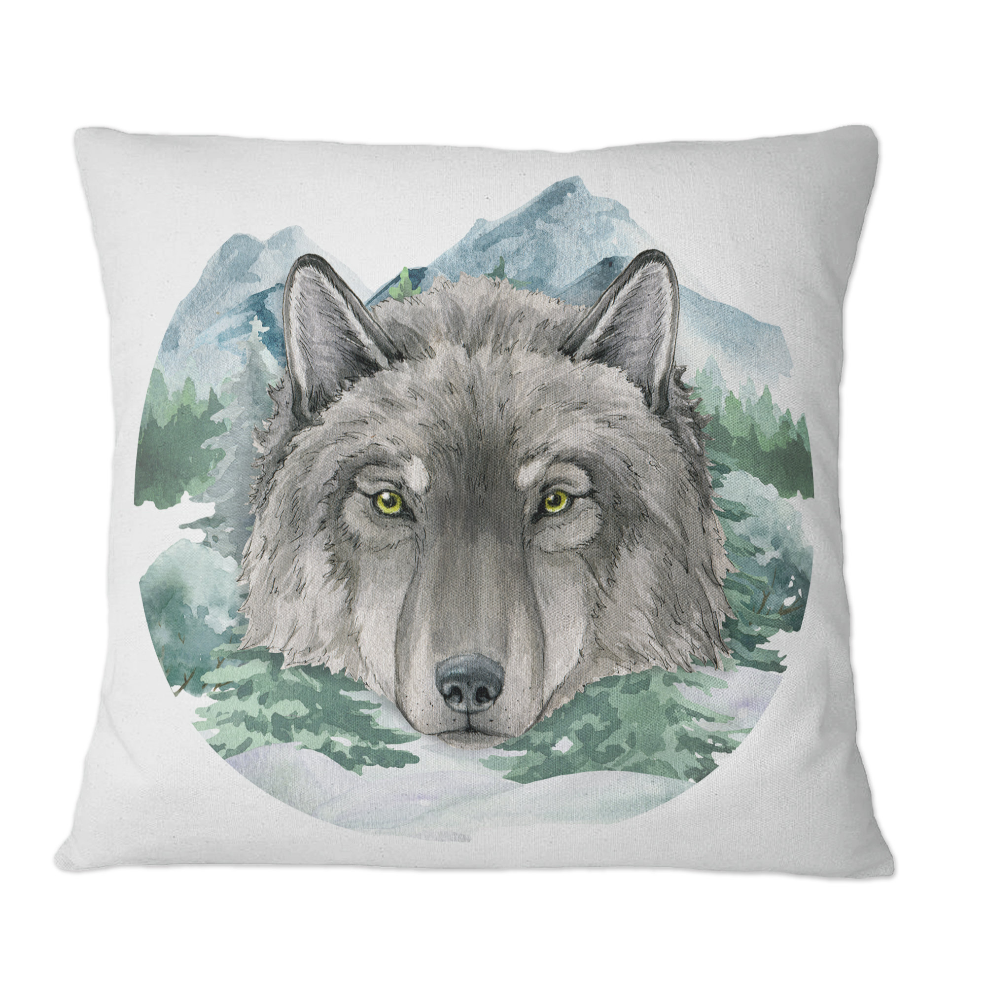 Design Art Portrait Of A Wolf II - Country Printed Throw Pillow | Wayfair
