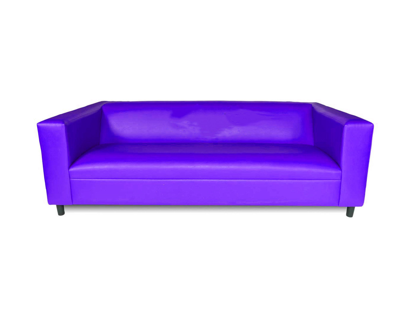 Latitude Run® Zhir Faux Leather Canal Sofa, Modern 3-Seater Upholstered ...