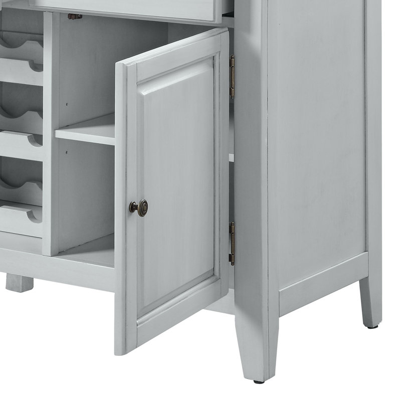 Red Barrel Studio® Paiz 2 - Door Server with Marble Top in White and ...