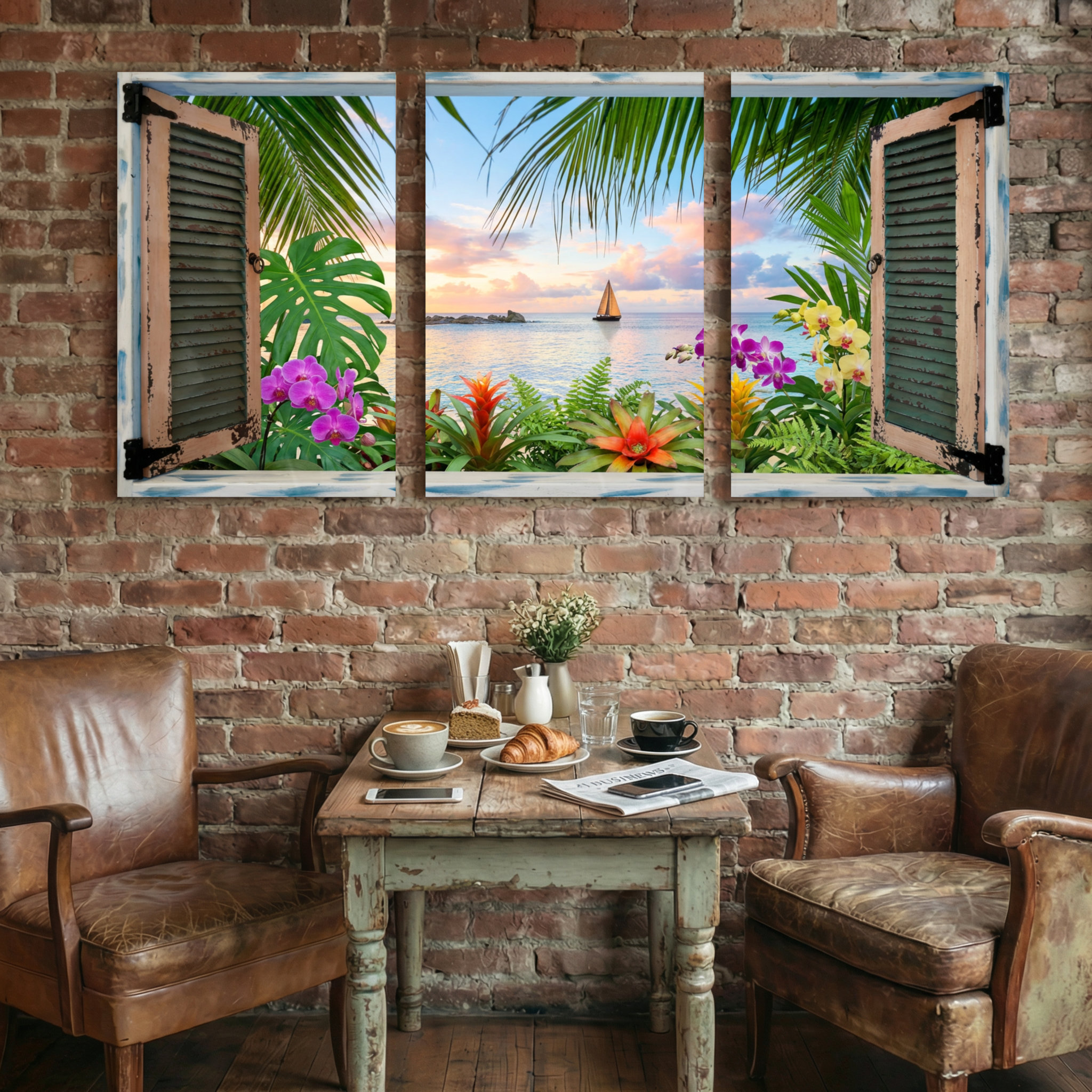 Winston Porter Landscape & Nature Tropical Paradise Window View With ...