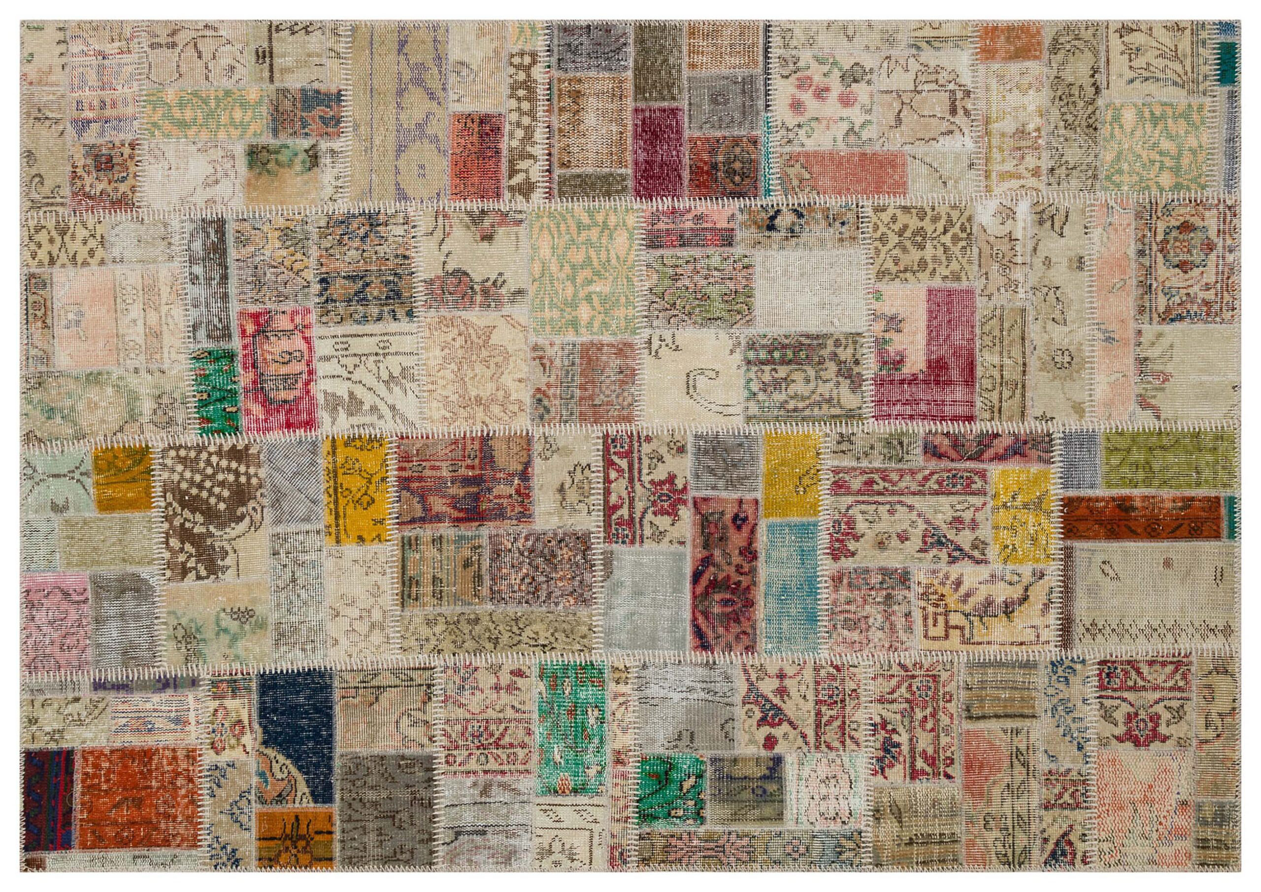 Isabelline Hull Patchwork Hand Woven Beige Rug | Wayfair