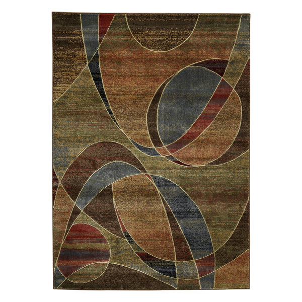 Ivy Bronx Nurten Green/Brown Area Rug & Reviews | Wayfair