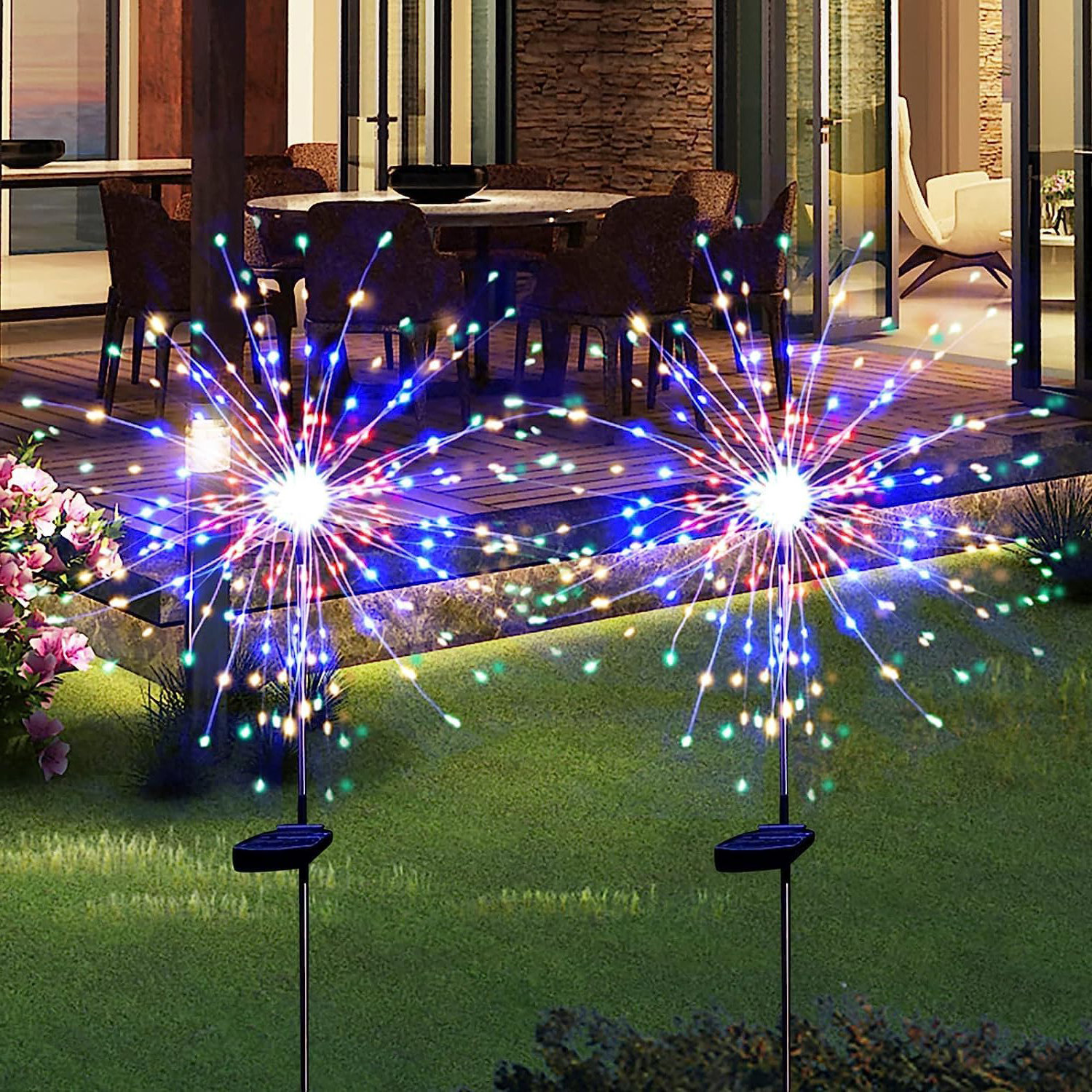 Wrought Studio™ Solar Lights Outdoor Waterproof 2 Pack Solar Powered ...