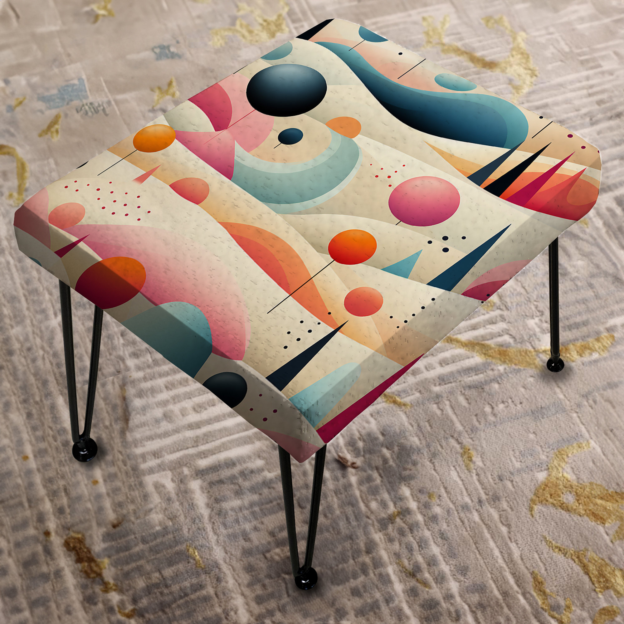 Design Art Minimalist Zen Abstraction - Geometric Rectangle Ottoman ...