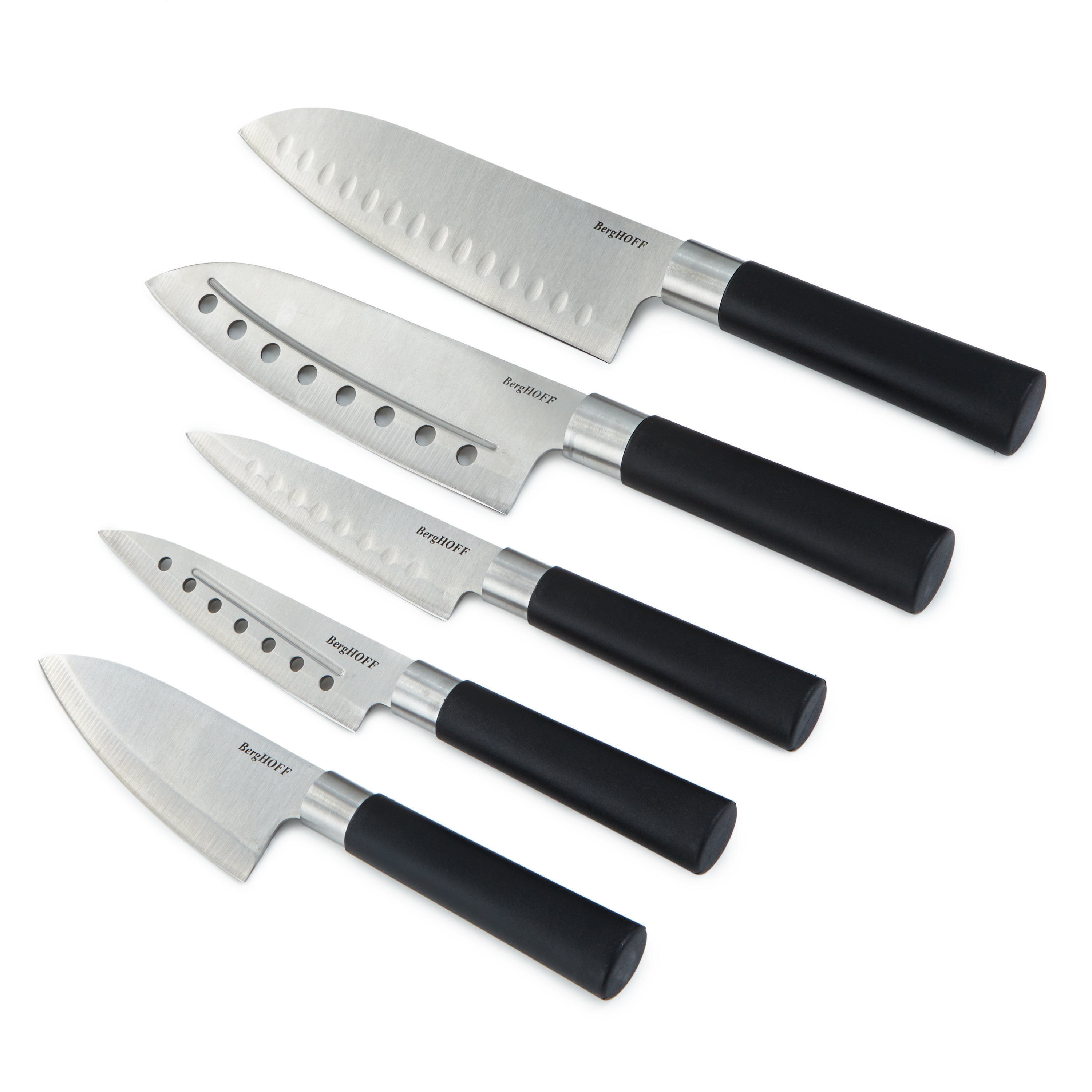 BergHOFF DiNA Codon 5pc Stainless Steel Santoku Set | Wayfair