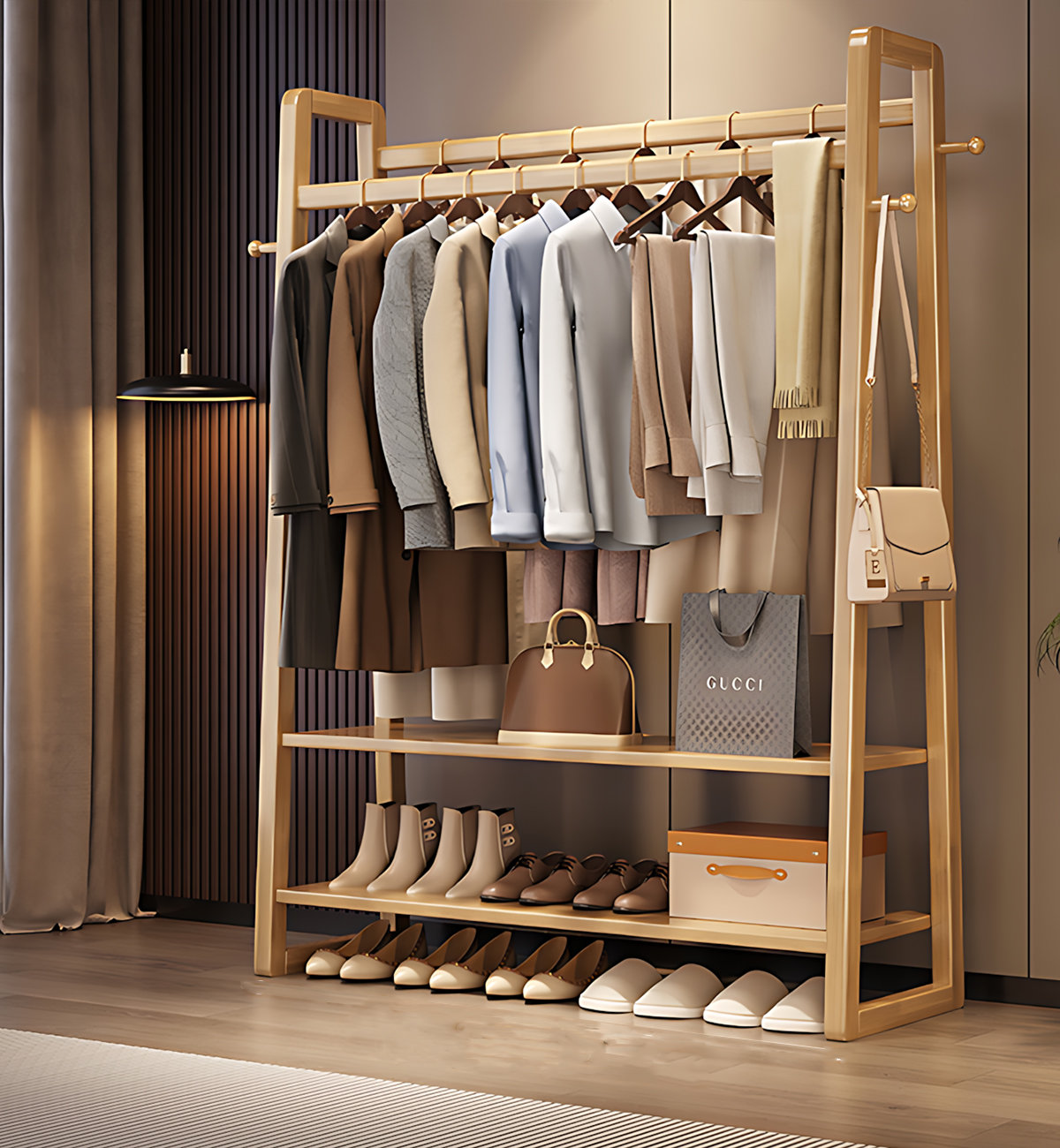 VICABY Double-row minimalist multifunctional coat rack | Wayfair