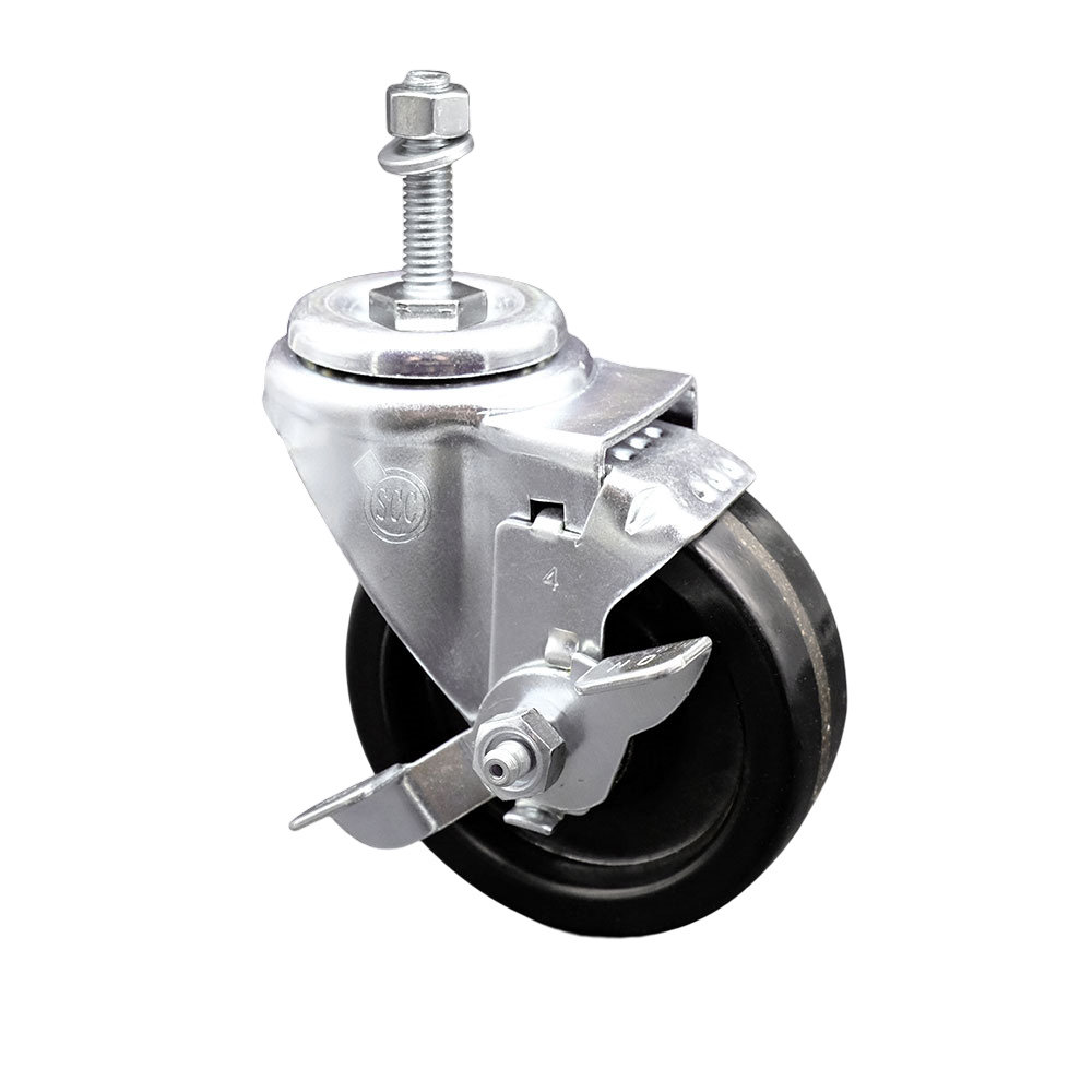 Service Caster 4 Inch_Phenolic Wheel Swivel 10mm Threaded Stem Caster ...