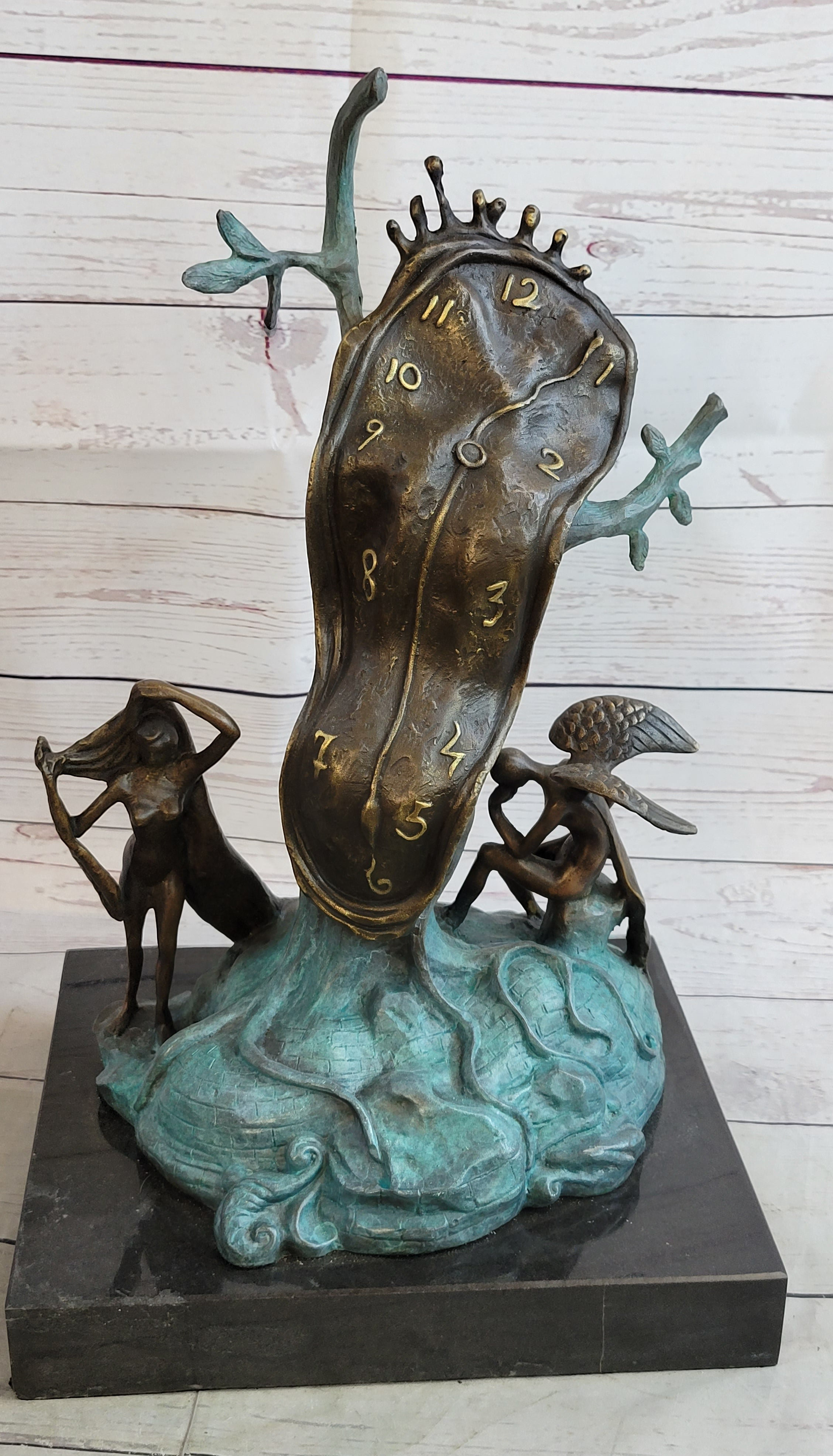 Trinx Flannagan Salvador Dali Nobility Of Time Melting Clock Statue ...