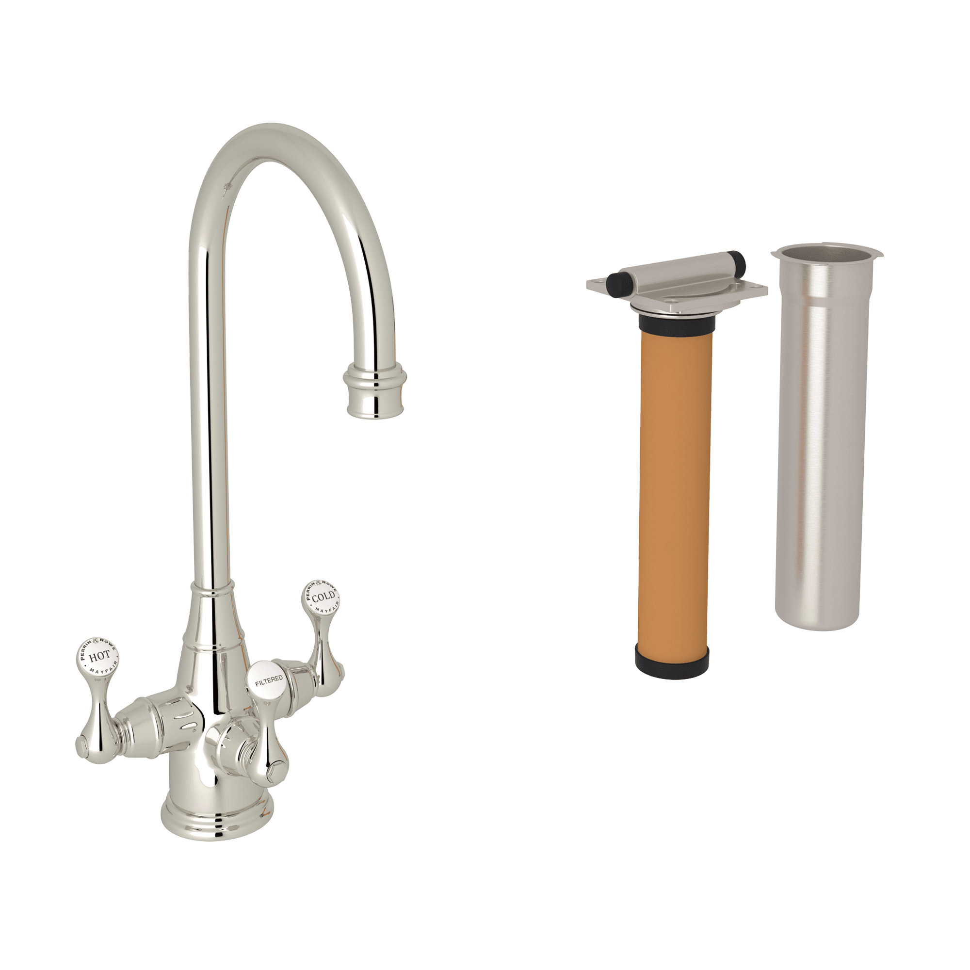 Perrin & Rowe Georgian Era Three Handle Bar/Food Prep Filter Kitchen ...