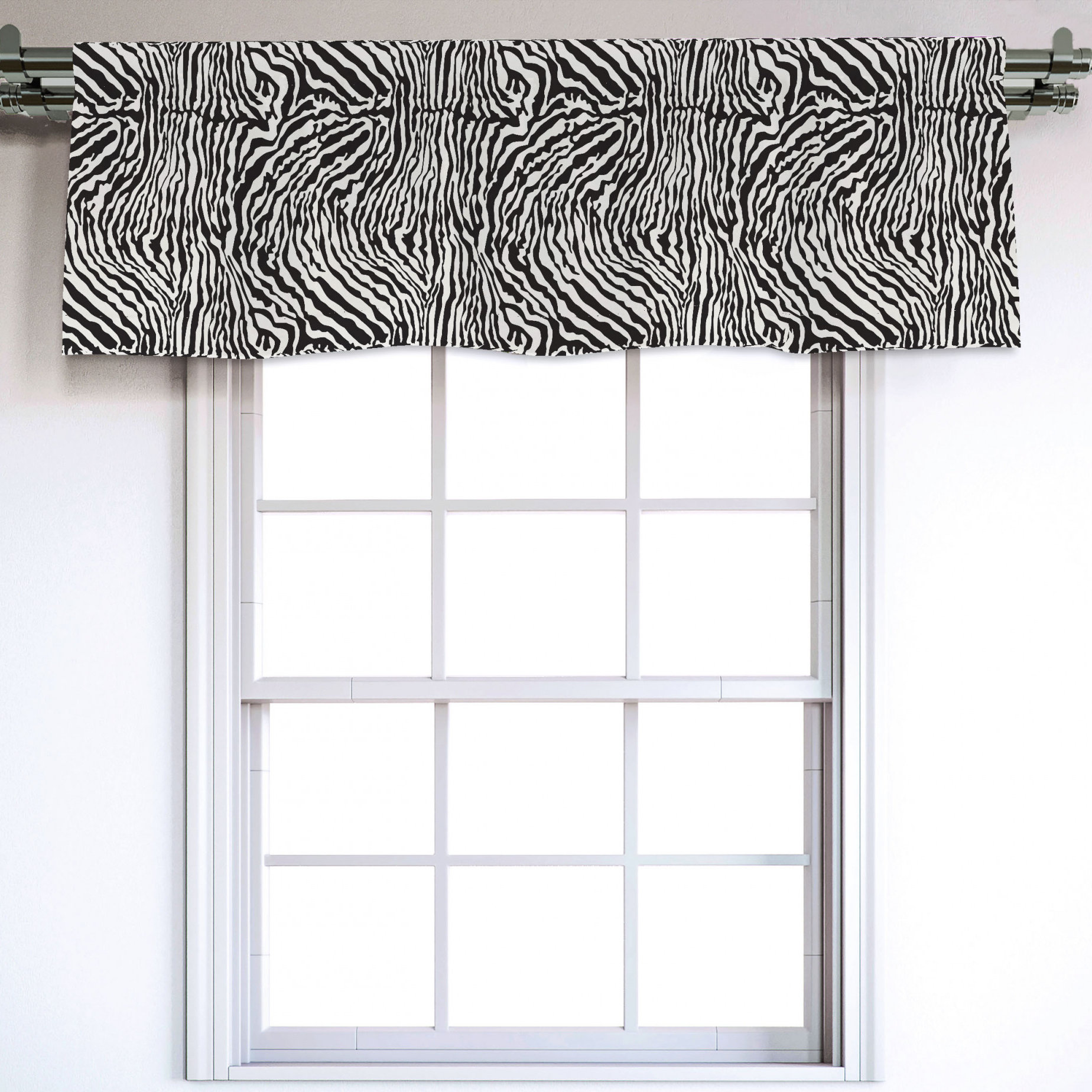 East Urban Home Zebra Print 54" Window Valance | Wayfair