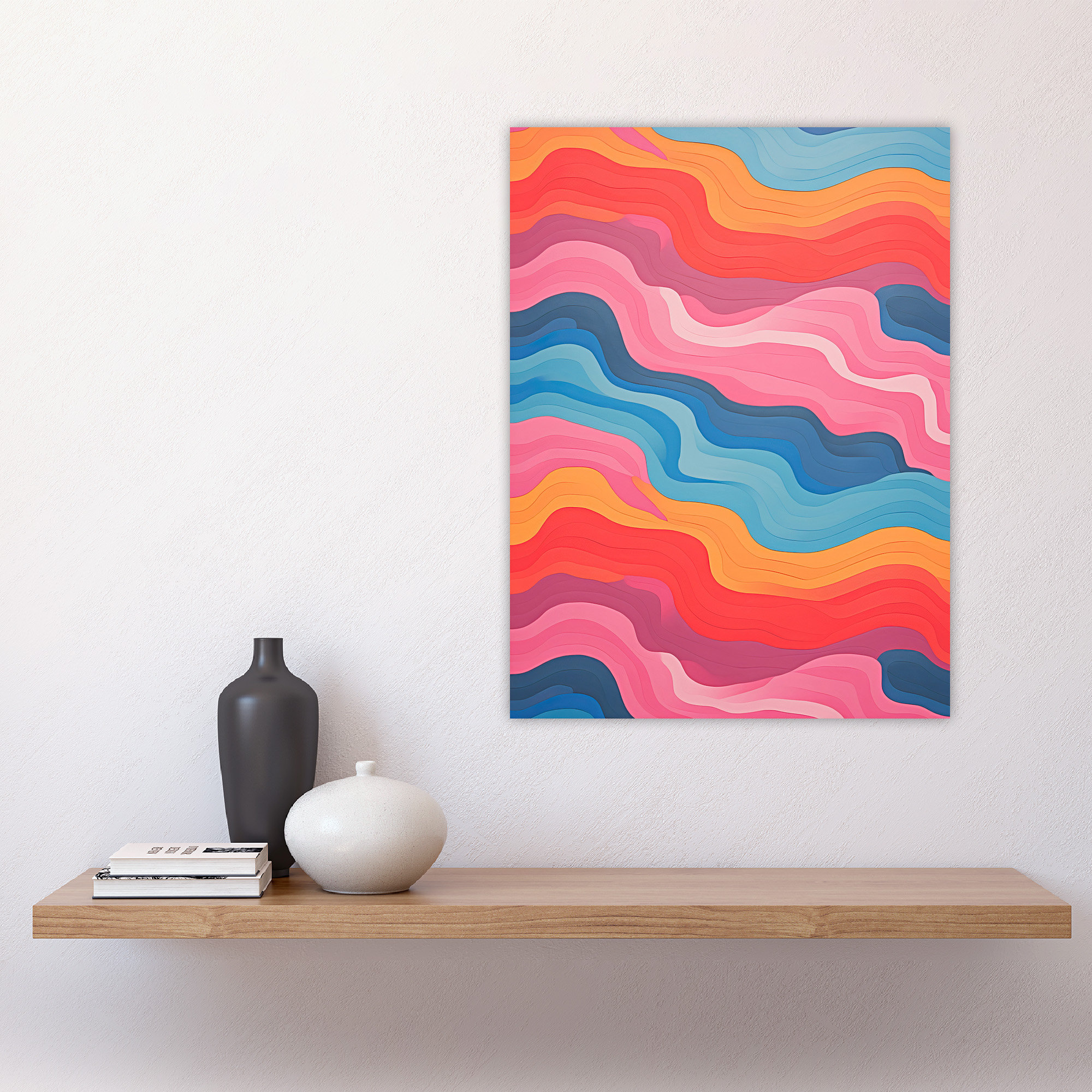 Marlow Home Co. Wall Art Print Abstract Pastel Waves Acrylic Painting ...