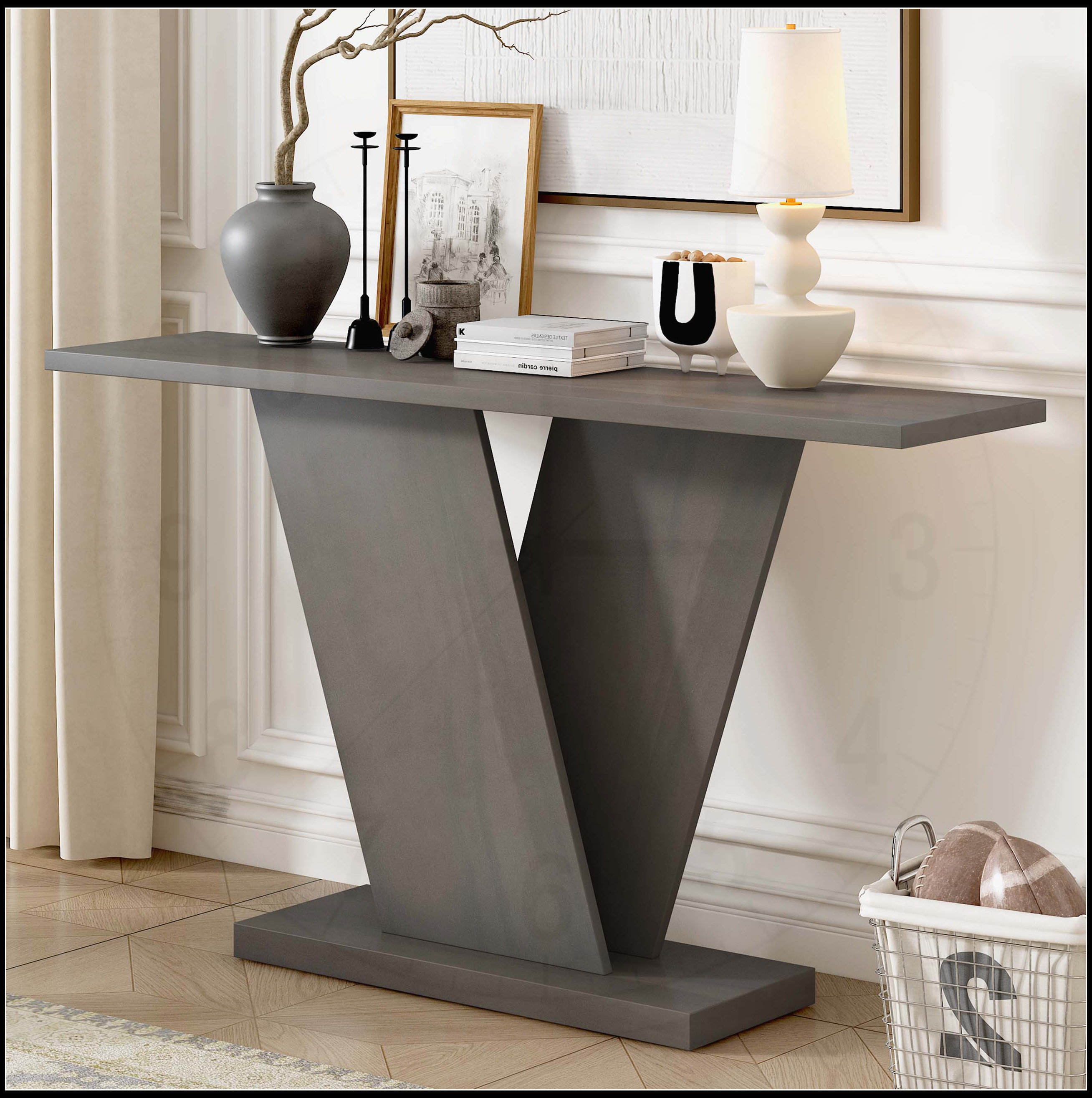 Latitude Run® Versatile Mirod Console Table with Natural Veneer and ...