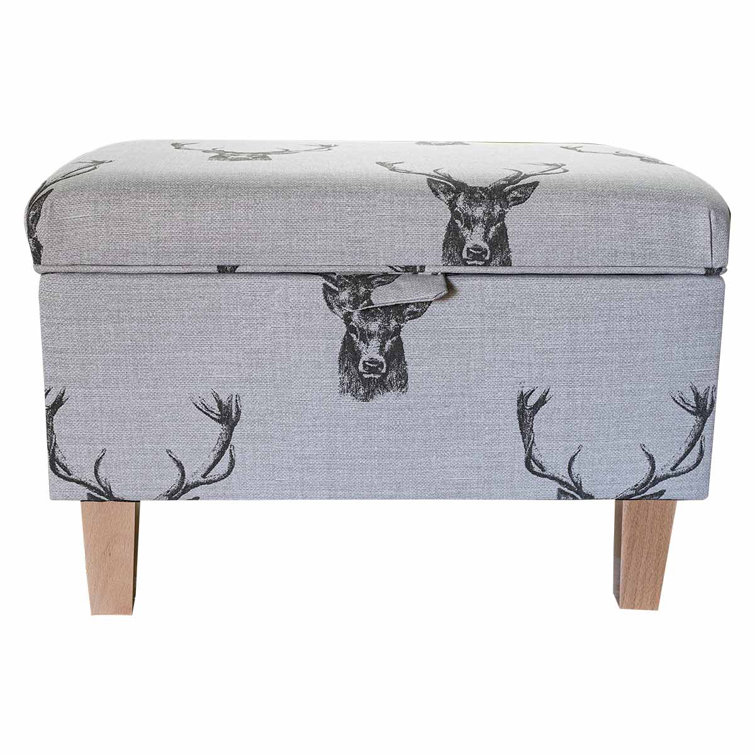 Beaumont 50cm Wide Rectangle Animal Print Footstool Ottoman with ...