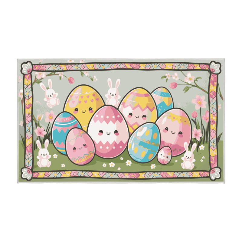 The Holiday Aisle® Easter Spring Holiday Rug | Wayfair