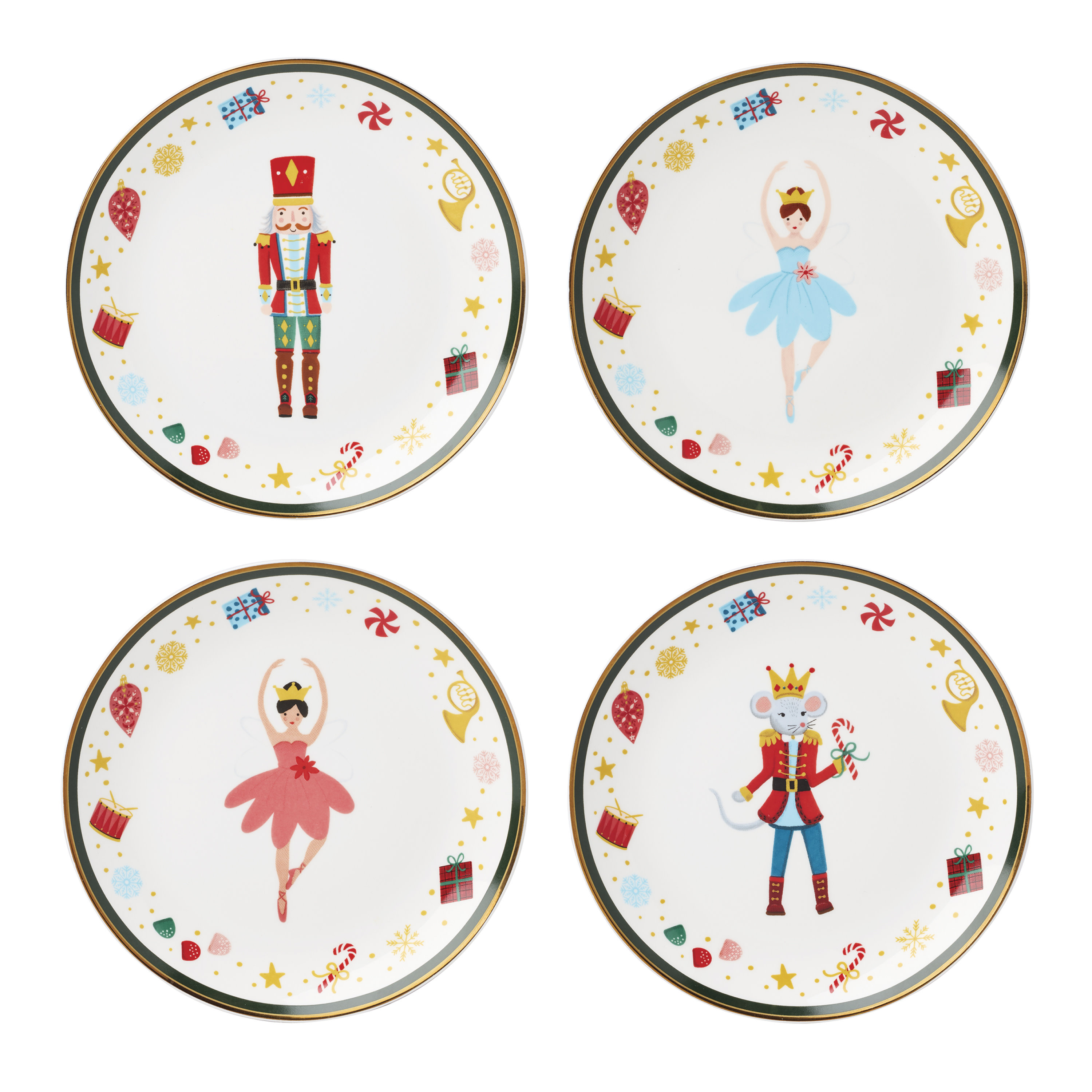 Lenox Nutcracker Ballet Tidbit Plates, Set of 4 & Reviews | Wayfair