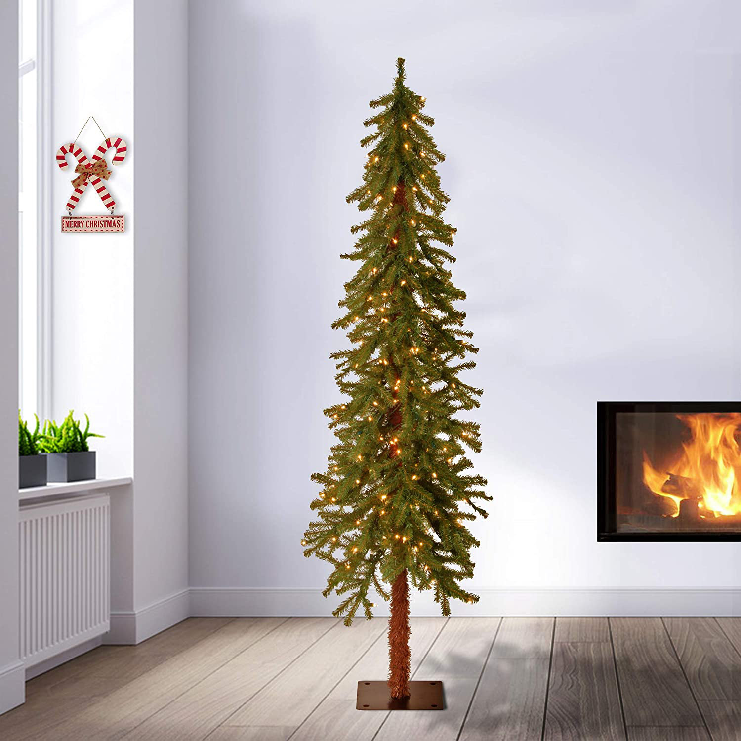 National Tree Company Hickory Cedar Tree with Clear Lights & Reviews ...