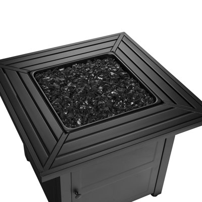 Endless Summer, 30" Square LP Gas Outdoor Fire Pit with Modern Steel ...