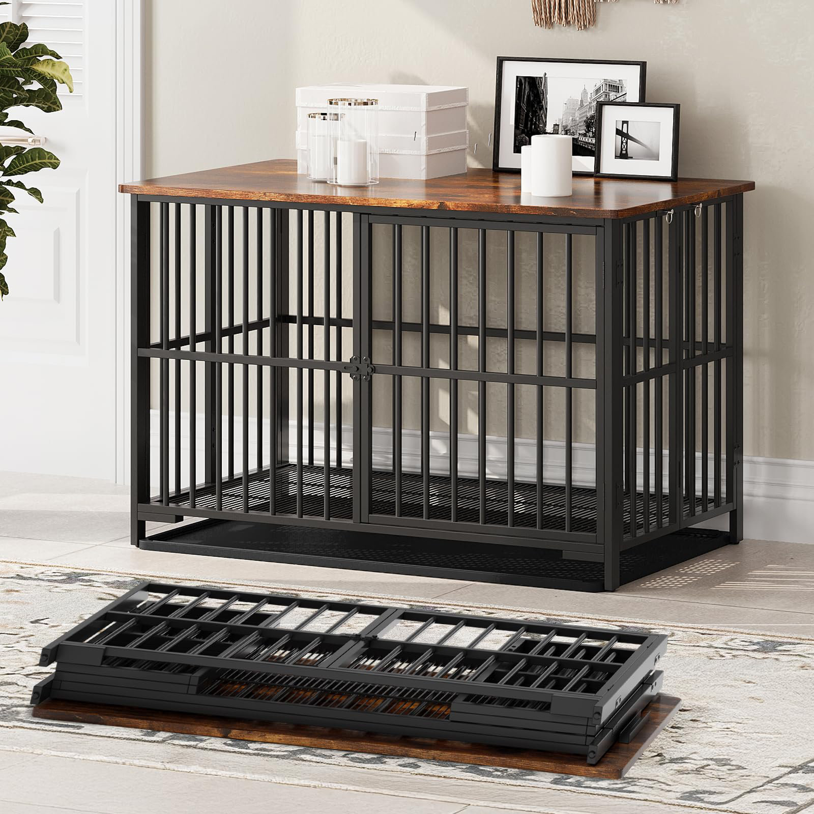 Archie & Oscar Metal Collapsible Dog House with 1 Door | Wayfair.co.uk