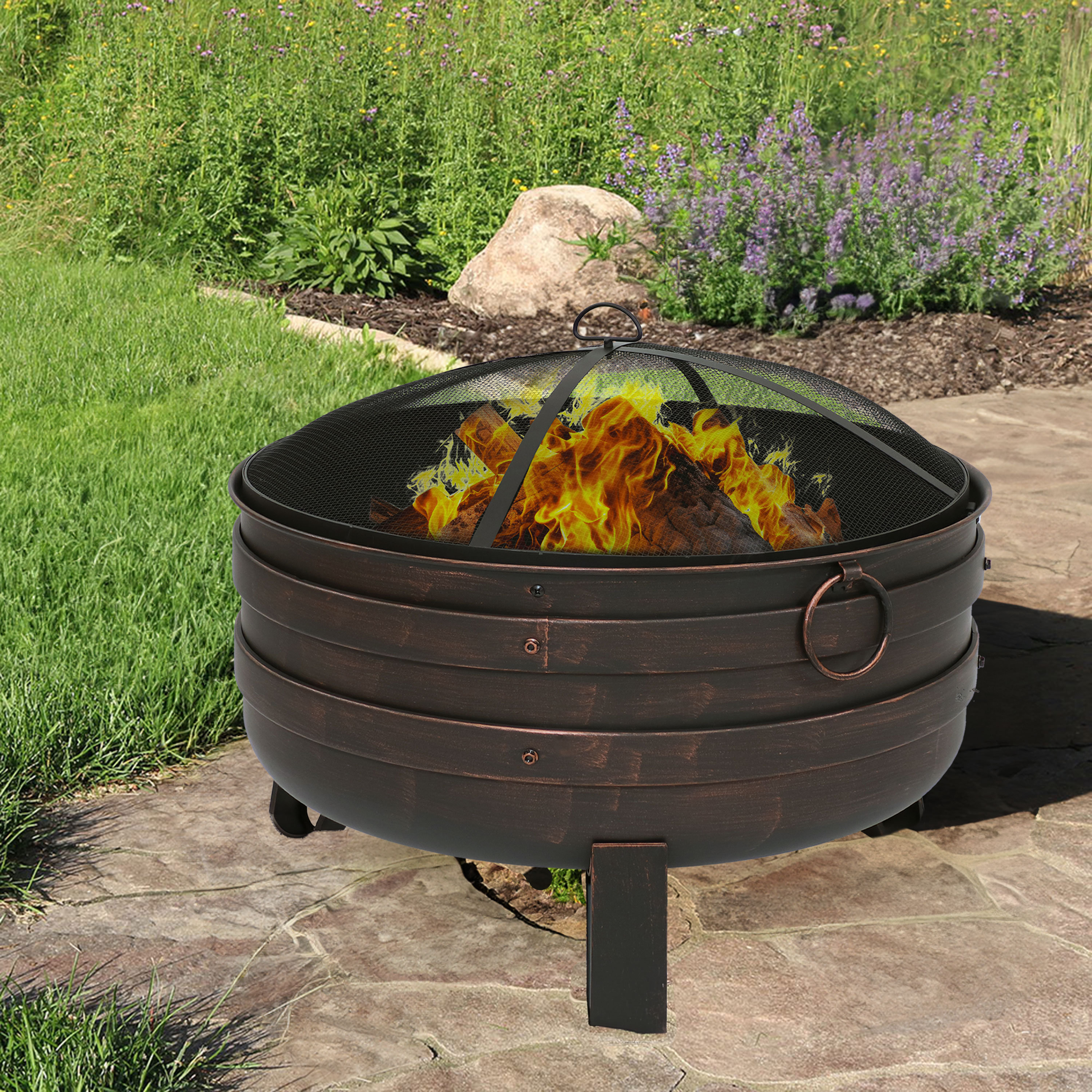 Red Barrel Studio Prea 18" H x 28.5" W Steel Wood Burning Outdoor Fire ...