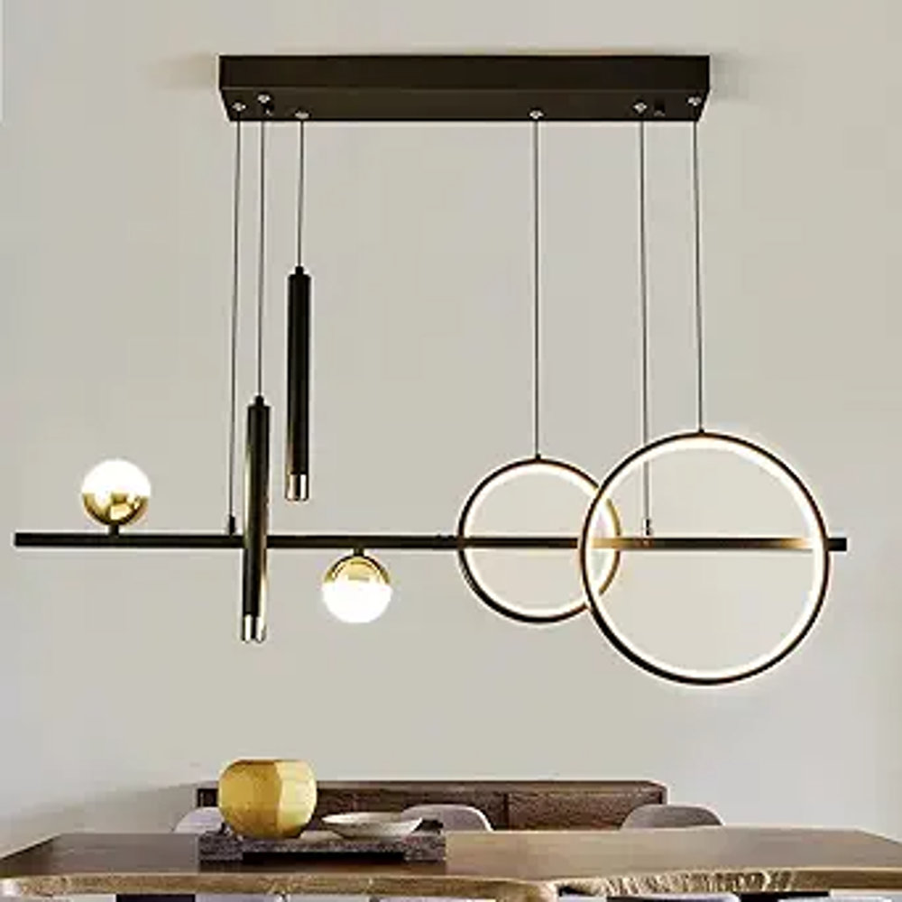 Wade Logan Cherol Modern Linear LED Chandelier, Dimmable LED Kitchen ...