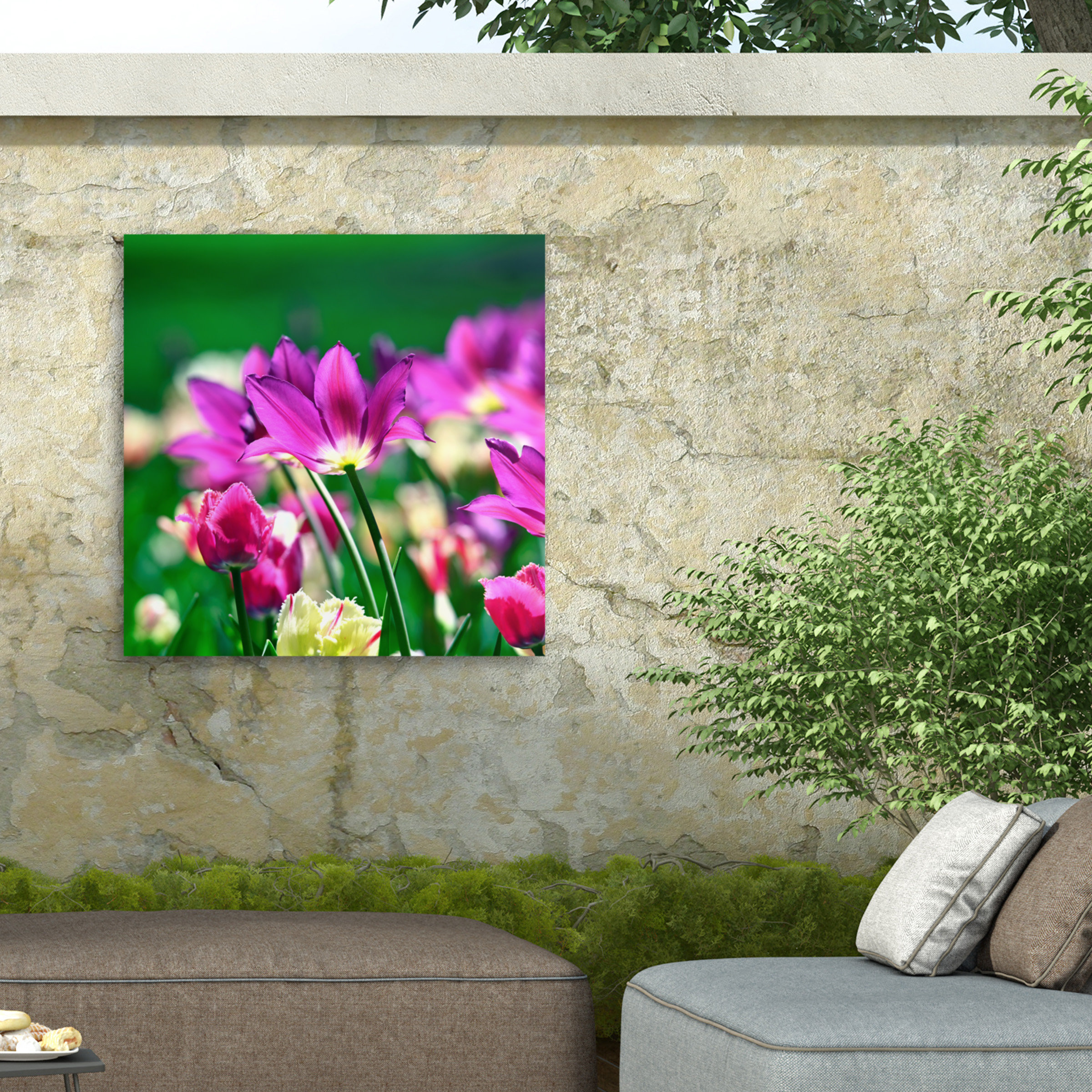 Ebern Designs Clive Branson Flower 1 Purple And Yellow Outdoor Canvas ...