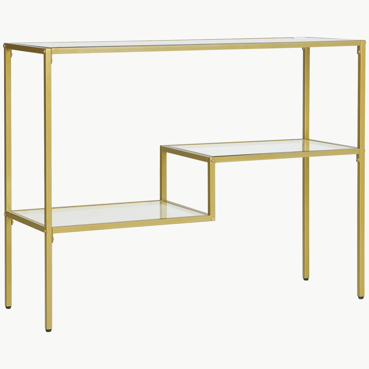 Ivy Bronx Tempered Glass Gold Console Table | Wayfair