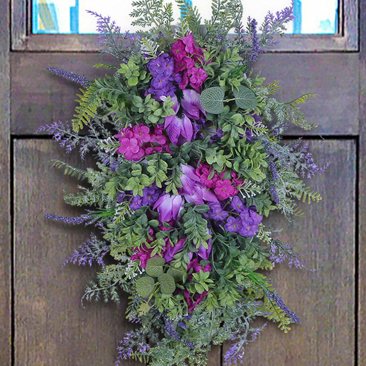 Primrue Spring Purple Swag Lavender Wreaths For Front Door, 17.7 ...