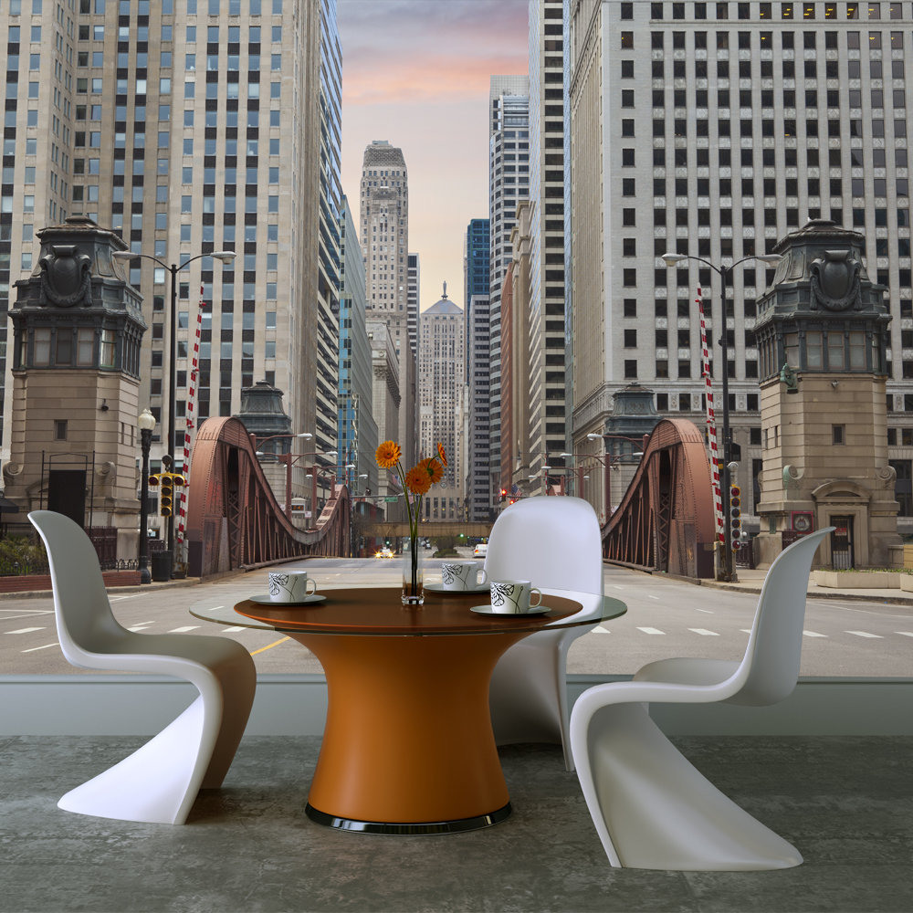 East Urban Home Chicago Street Wall Mural | Wayfair