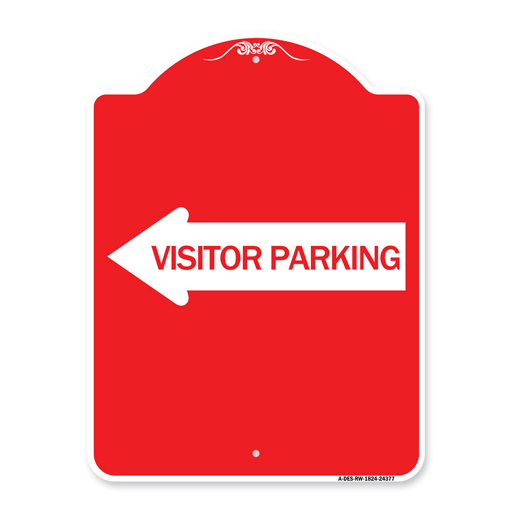 Signmission Designer Series Sign - Visitor Parking (With Left Arrow ...