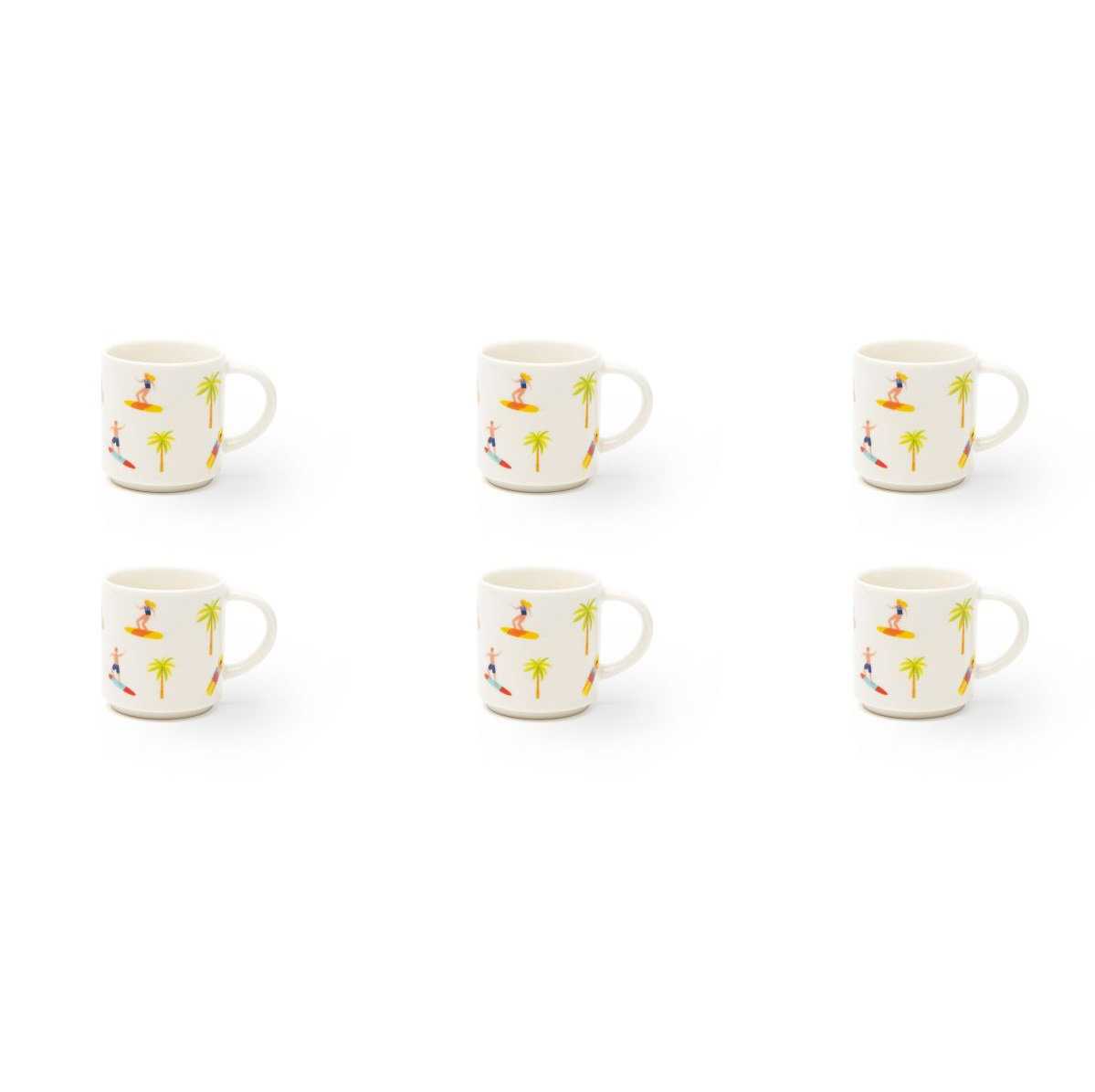 Excelsa set of 6 espresso cups Honolulu porcelain 10 cl multicolor ...