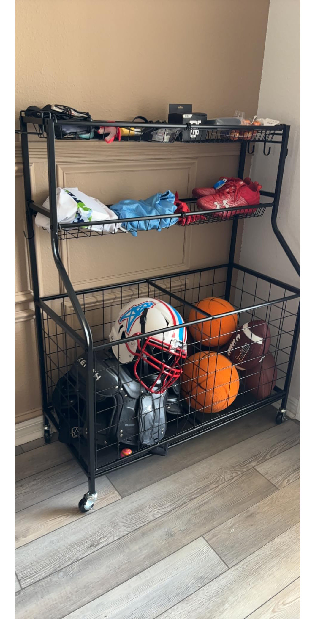 WFX Utility™ Ball Storage Rack, Ball Storage Garage,Rolling Sports Ball ...