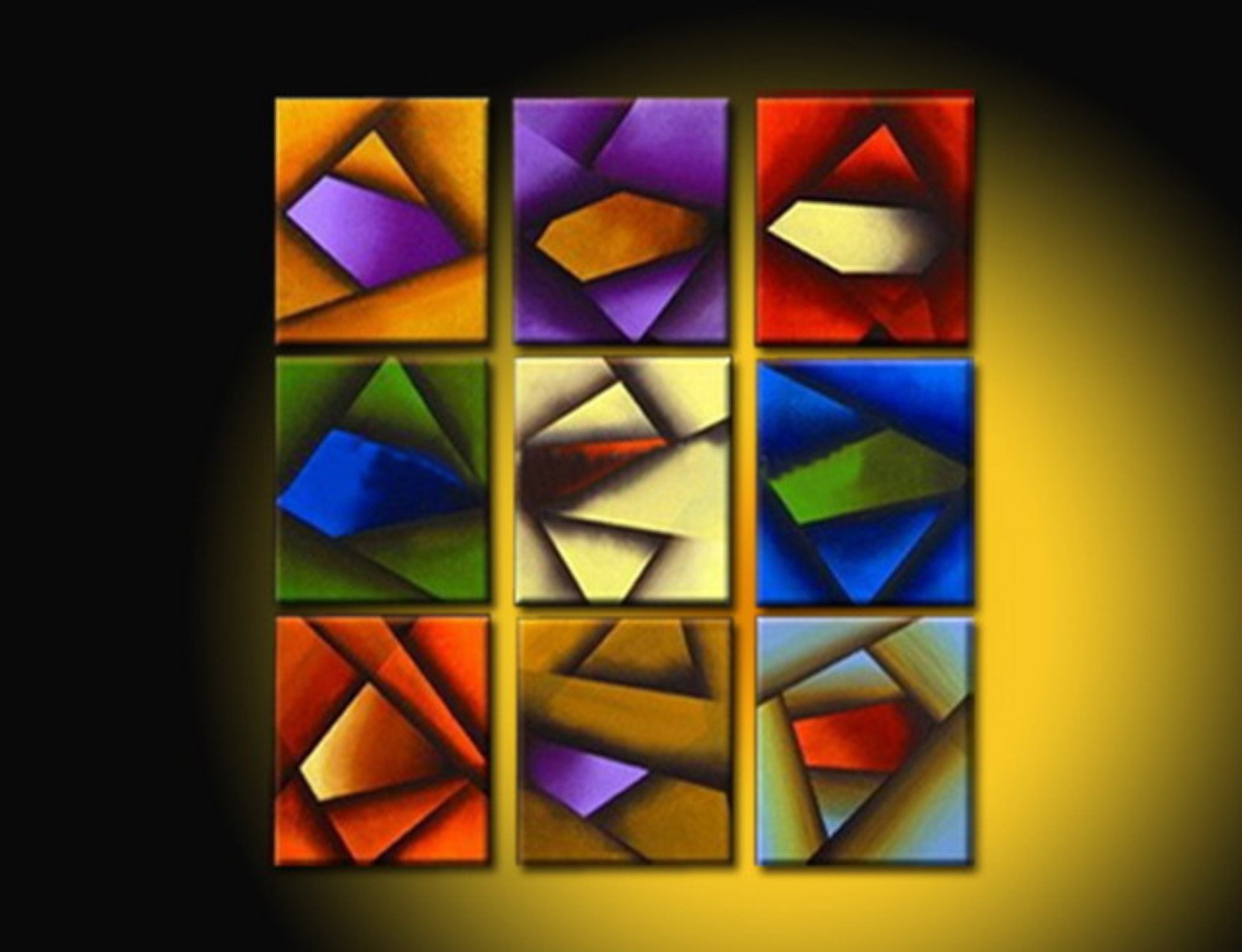 Ivy Bronx Nine Panels Modern Abstract Art Oil Painting For Home ...