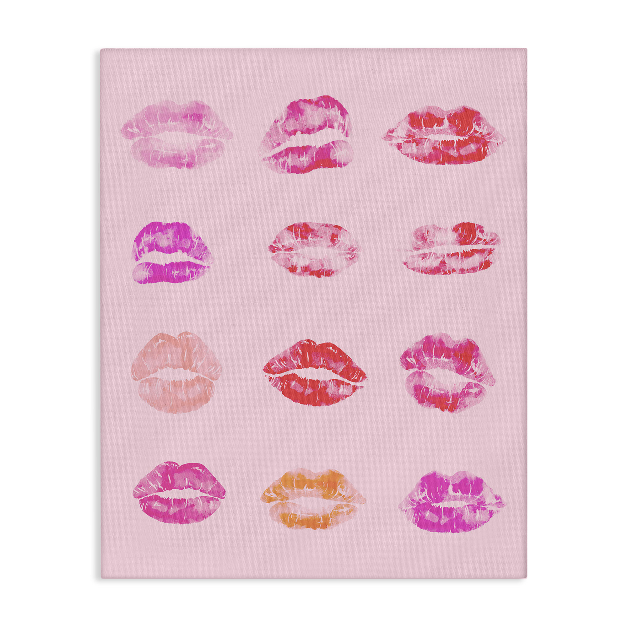 Mercer41 Lipstick Kiss Pattern Canvas Wall Art by Daphne Polselli | Wayfair