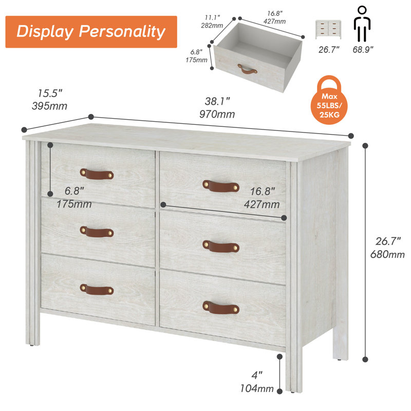 Winston Porter Kedrian 6 - Drawer Dresser | Wayfair