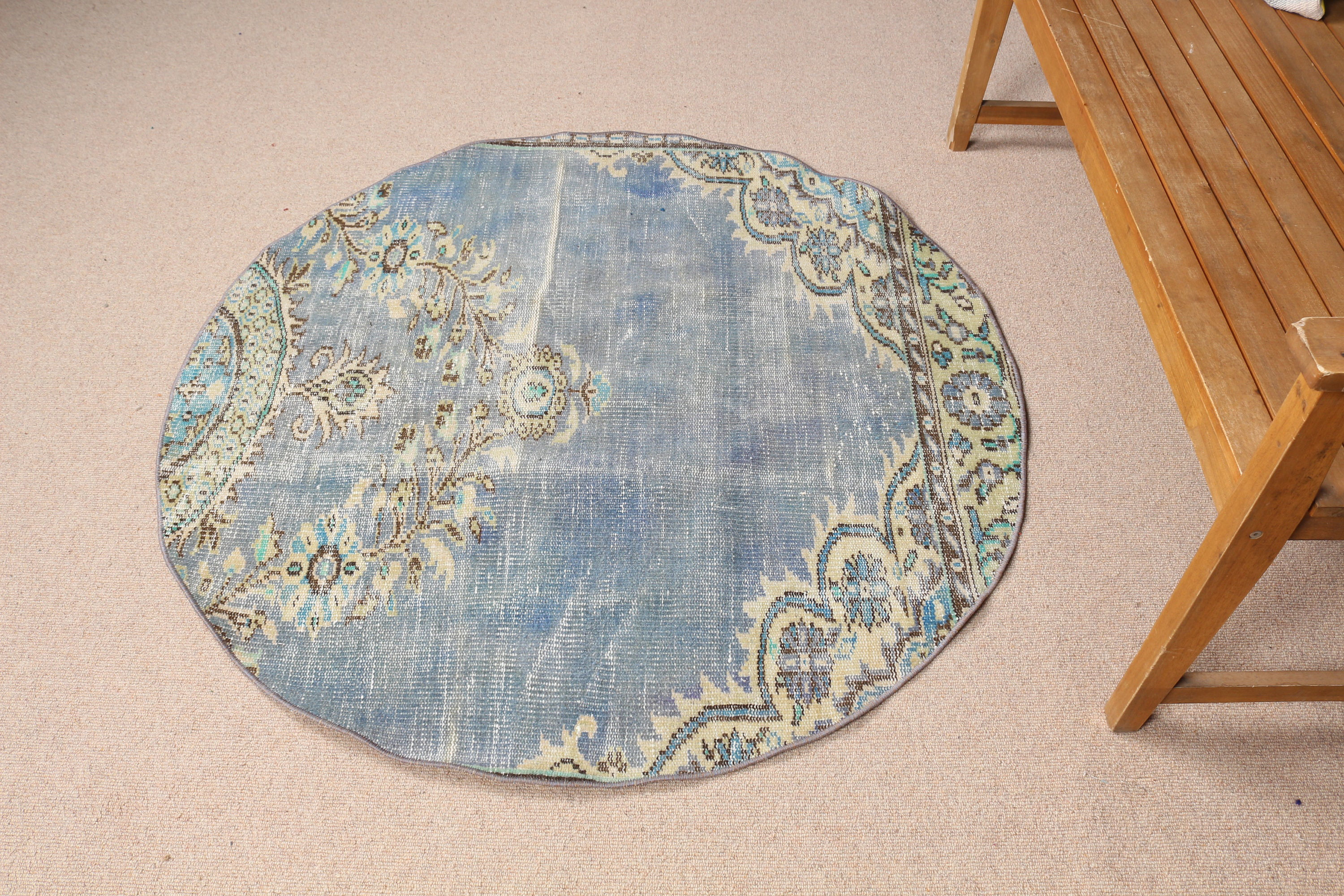 Bungalow Rose Blue Turkish Round Rug That Is Perfect For Your Living ...