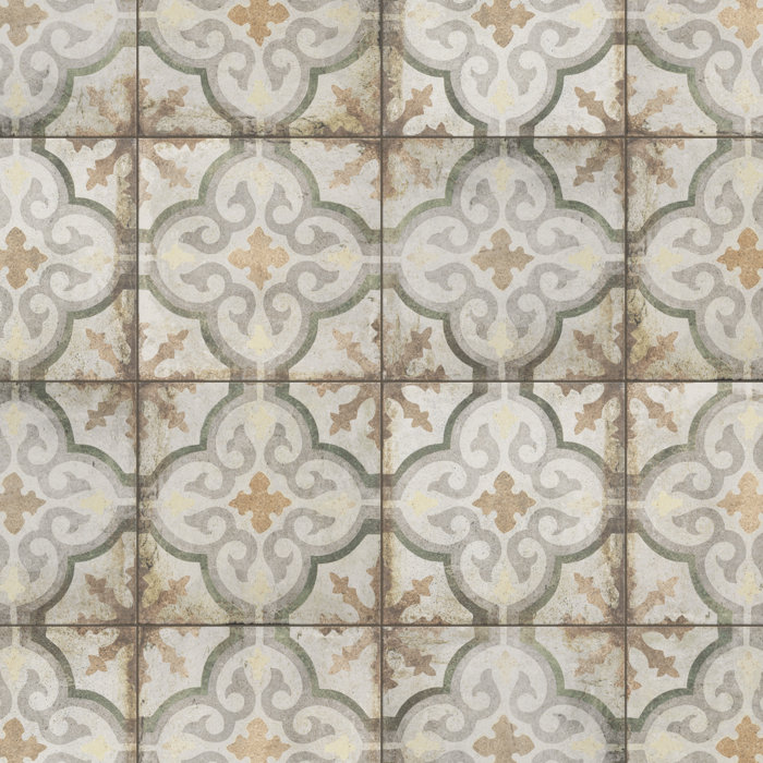 Merola Tile DAnticatto Decor Palazzo 9" x 9" Porcelain Wall & Floor ...