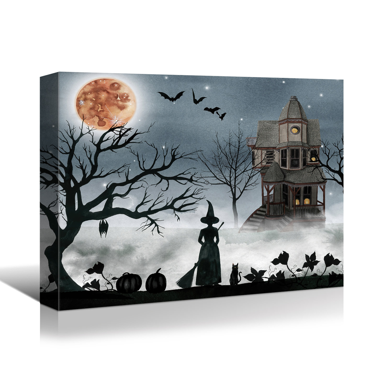 The Holiday Aisle® Magda Scene Of Witch On Canvas Painting | Wayfair