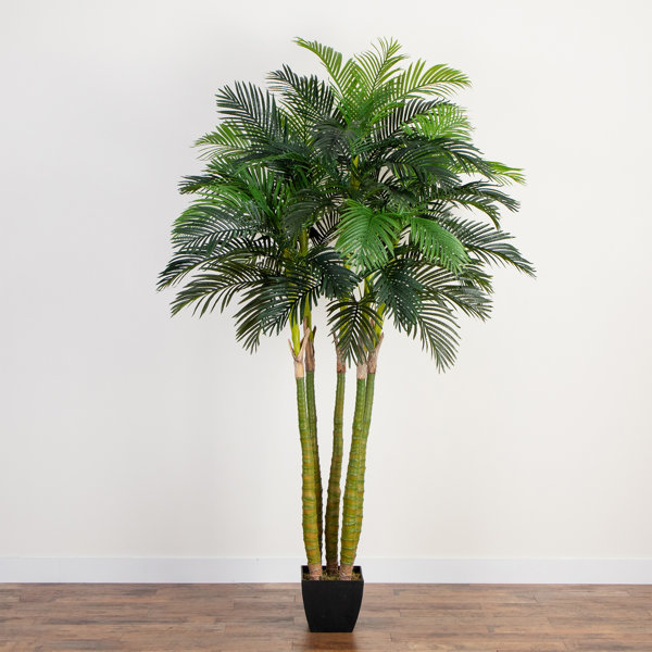 Primrue 9.5ft. Giant Five Stalk Artificial Areca Palm Tree | Wayfair
