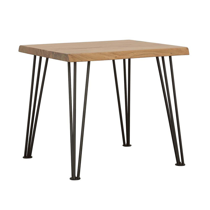 Corrigan Studio® Natural And Matte Black End Table With Hairpin Leg ...