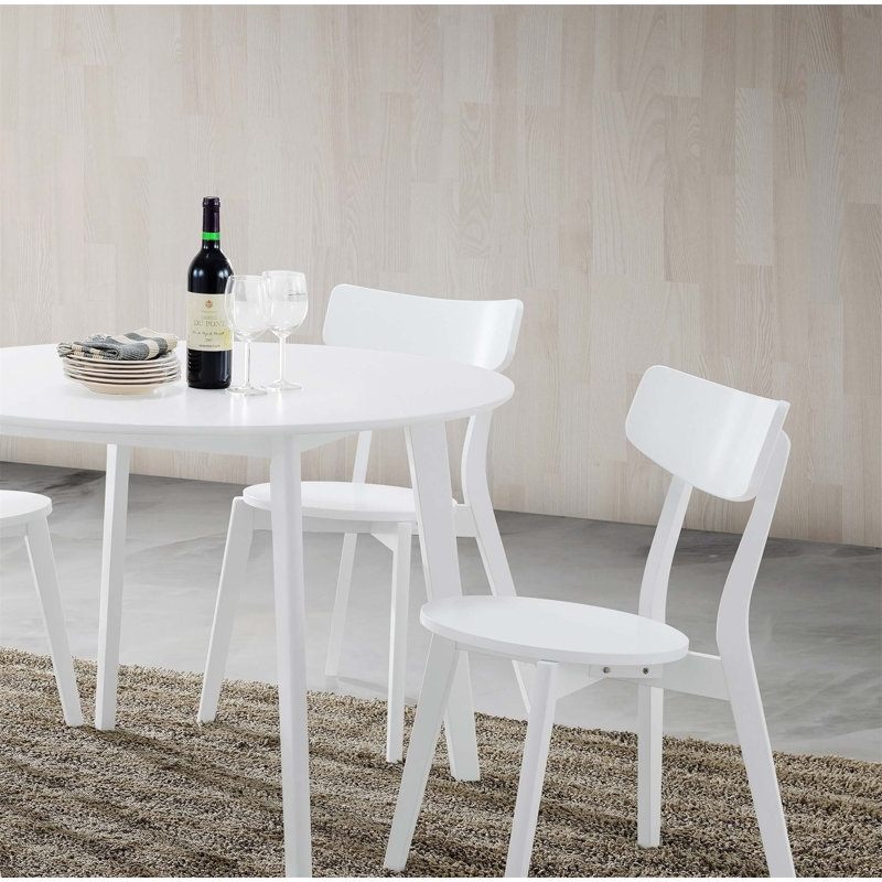George Oliver Roma Contemporary White Round Dining Table | Wayfair