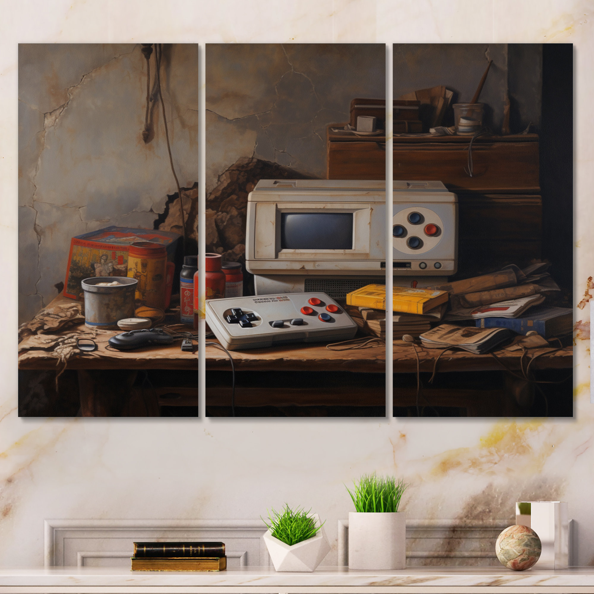 Design Art Vintage Video Game Retro Remembrance I - Video Games Metal ...