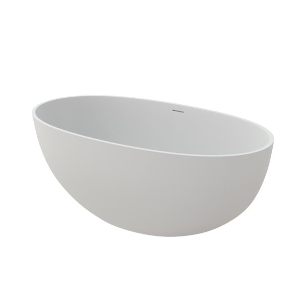 Lasaideal 55'' x 29.5'' Freestanding Tub Solid Surface Stone Resin ...