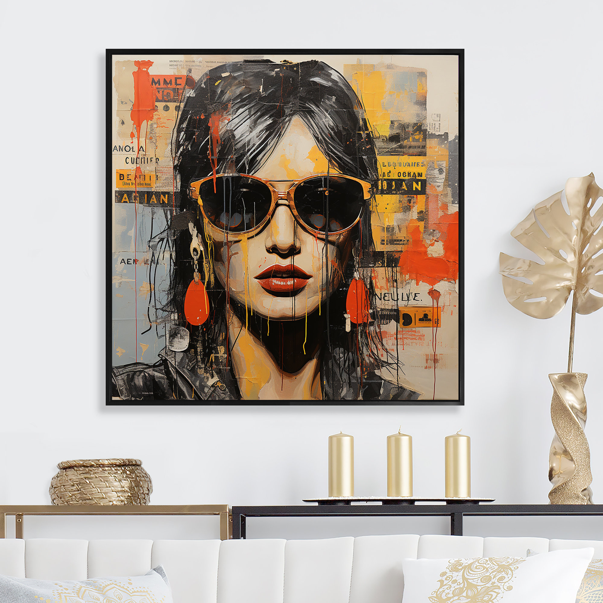 Mercer41 Red Grunge Woman Collage III - Pop Wall Art | Wayfair
